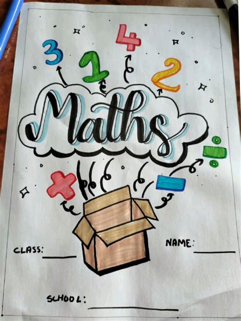 Maths Front Page Design For School Project Assignment And Journals