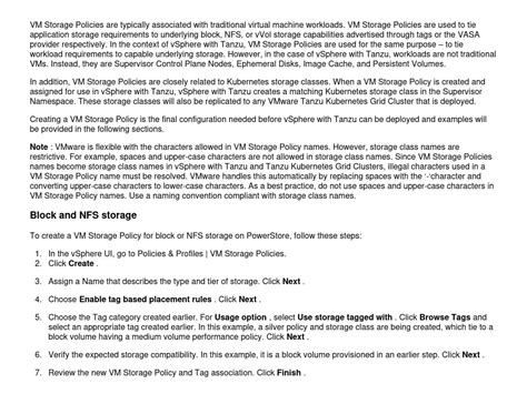 Vm Storage Policies Dell Powerstore Vmware Vsphere With Tanzu And Tkg Clusters Dell