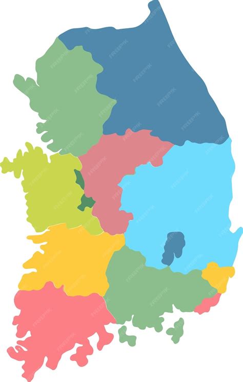 한국지도 일러스트 소재 여행 벡터 컬러 한국 프리미엄 벡터