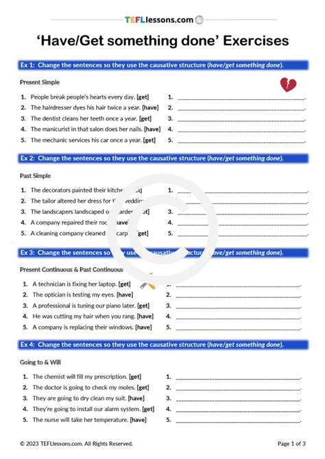 Causative Exercises Tefl Lessons