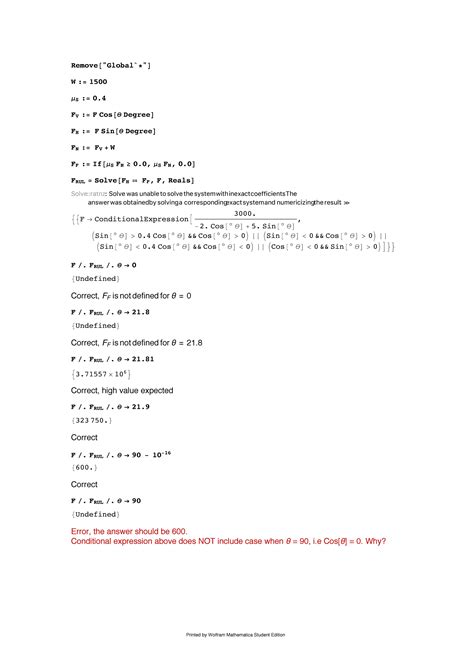 Mathematica Solve Function Gives Incorrect Solution Why Stack Overflow