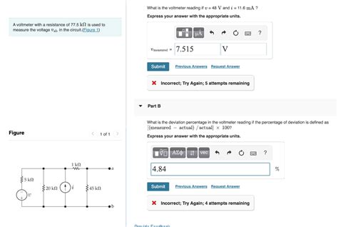 Solved What Is The Voltmeter Reading If V 48 V And I 11 6 Ma