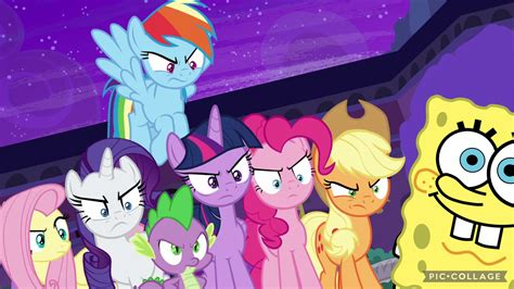 Mlp Characters Scowl At Spongebob Try To Guess What He Did Fandom