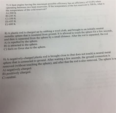 solved 7 a heat engine having the maximum possible