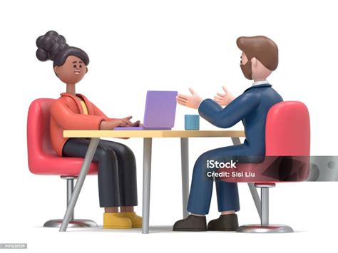 만화 캐릭터가 말하고 토론하는 3d 그림 의사 소통 및 말하기 개념3d 흰색 배경에 렌더링 입체 이미지에 대한 스톡 사진 및 기타 이미지 Istock