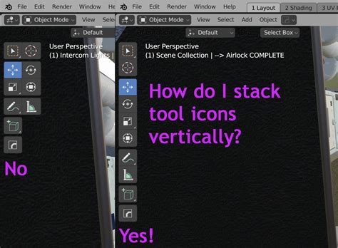 Interface How Do I Stack Tool Icons Vertically Blender Stack Exchange