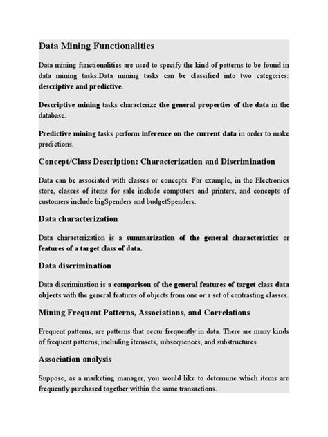 Data Mining Functionalities Pdf Cluster Analysis Statistical Classification