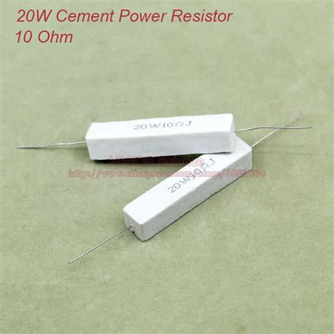 5pcs Lot 20w 10 Ohms Ceramic Cement Power Resistor 10ohm Tol 5 Resistors In Resistors From