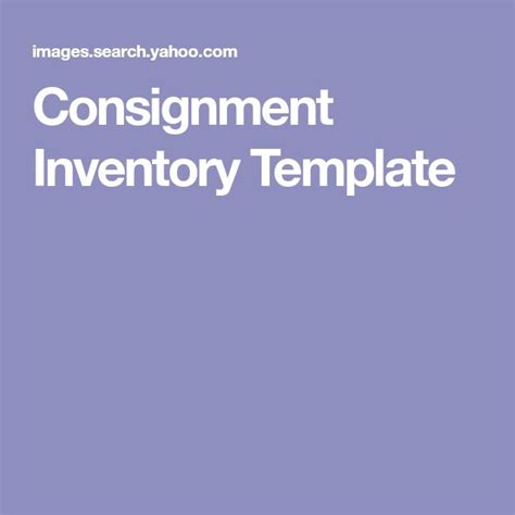 Consignment Inventory Template Consignment Shops Consignment Templates