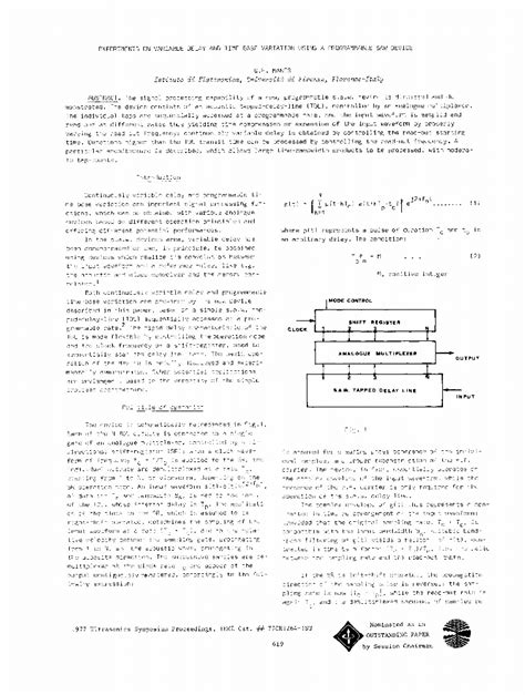 Experiments On Variable Delay And Time Base Variation Using A
