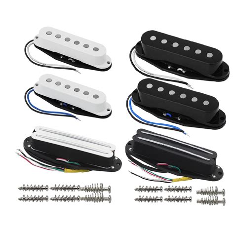 Fleor 1 Set Sss Alnico 5 싱글 코일 픽업 And 더블 코일 험버커 픽업 브릿지 화이트 블랙 선택 가능 Aliexpress