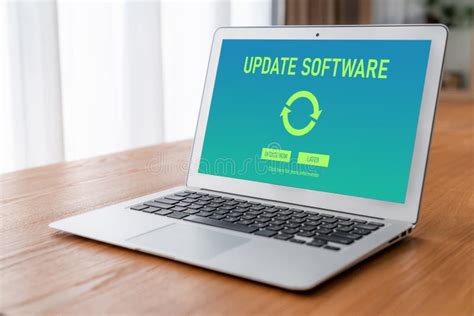 Software Update On Computer For Modish Version Of Device Software Stock