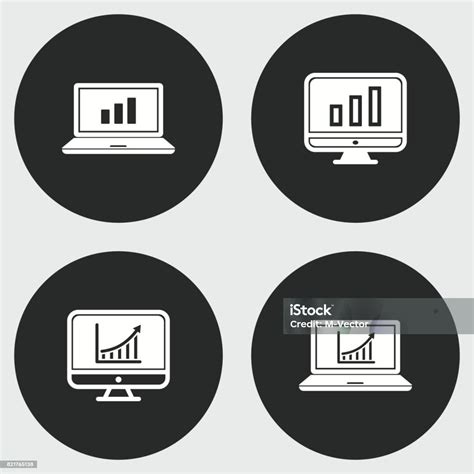 diagram screen icon set stock illustration download image now