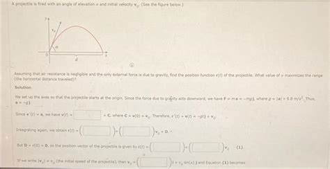 Solved A Projectile Is Fired With An Angle Of Elevation Or Chegg