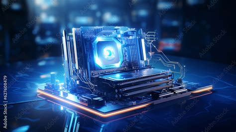 technology stock vector with blue electronic modern computer graphics