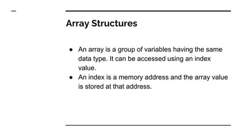 Designing Memory And Array Structurespptx Programming Languages