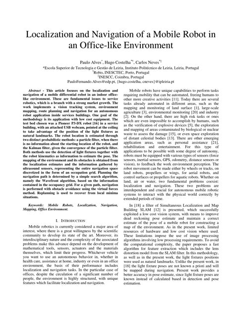 Pdf Localization And Navigation Of A Mobile Robot In An Office Like