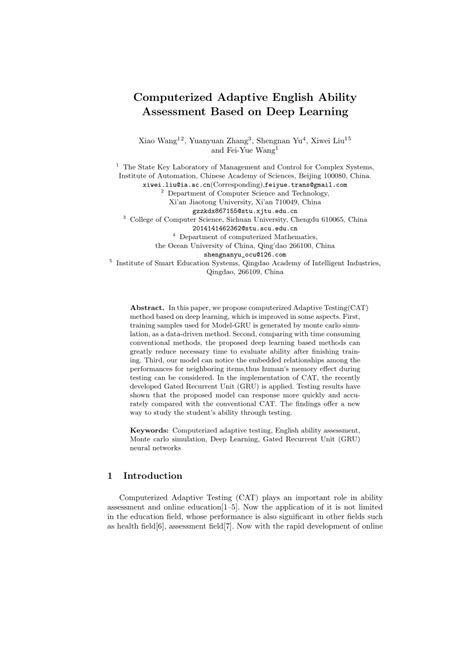 Pdf Computerized Adaptive English Ability Assessment Based On Deep Learning