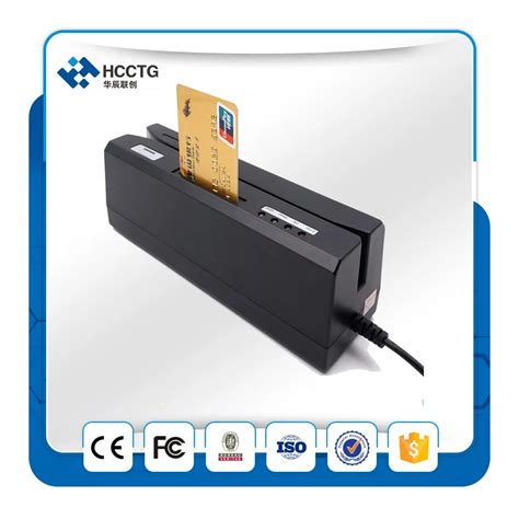 USB Magstripe 13 56MHz RFID IC Chip Card Reader Writer With PSAM Card Combo HCC80 With 10pcs