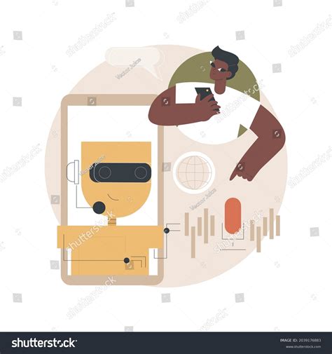 Chatbot Voice Controlled Virtual Assistant Abstract Stock Vector
