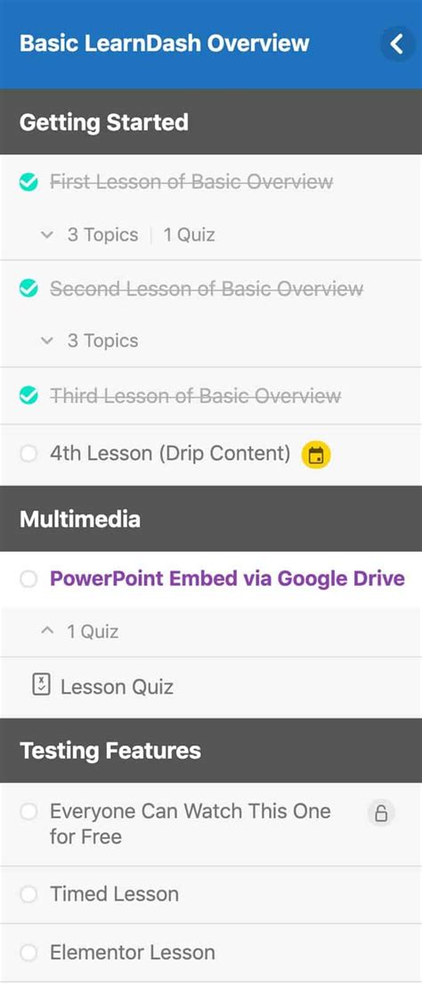 LearnDash Course Navigation In Design Upgrade Pro For LearnDash