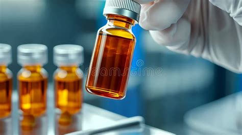 Researcher Analyzing Vaccine Sample Wearing Setting Protective Equipment In Modern Laboratory
