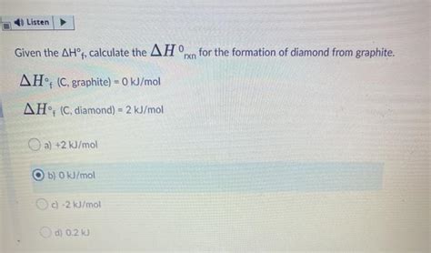 Solved Listen Given The Ahºf Calculate The Ah ºrxn For The