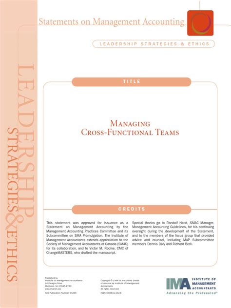 managing cross functional teams pdf leadership goal