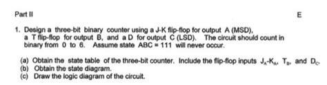 Solved Part 11 E 1 Design A Three Bit Binary Counter Using