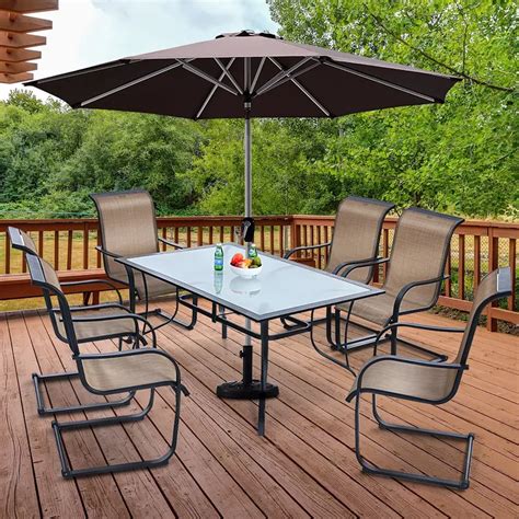 Costway 60x38 Patio Dining Table With Glass Top And India Ubuy