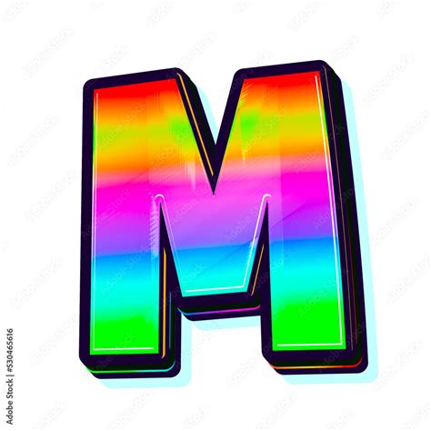 Jungle King Alphabet Rainbow Font Colorful Alphabet M Design For