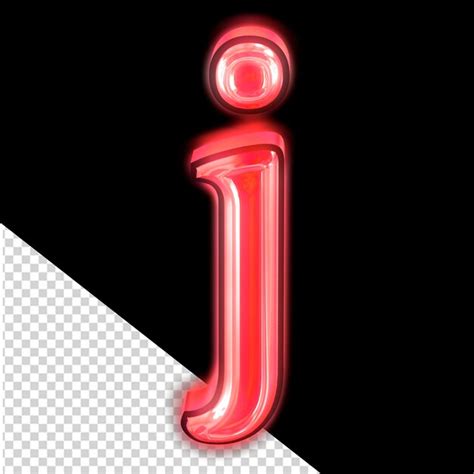 Premium Psd Glowing Red Symbol Letter J