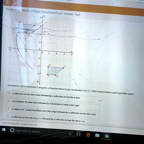 solved quadrilateral abcd underwent a sequence of transformations to