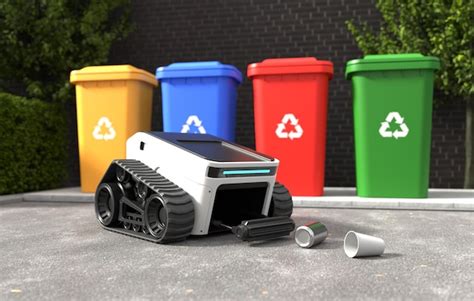 Premium Photo Automatic Garbage Collection Robot Cleaning Technology