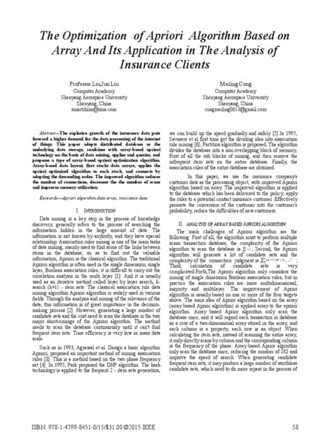 The Optimization Of Apriori Algorithm Based On Array And Its
