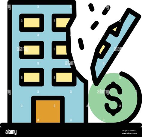 Building Compensation Icon Outline Building Compensation Vector Icon