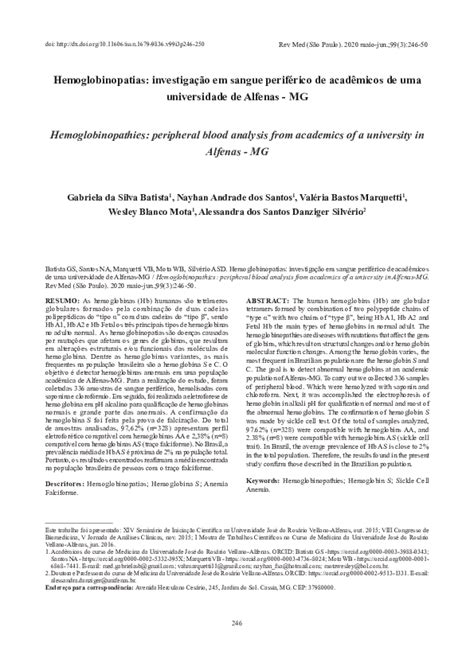 Pdf Hemoglobinopatias