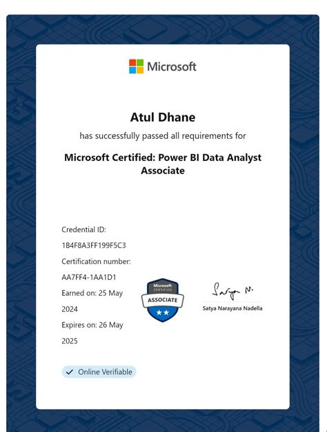 Atul Dhane On Linkedin I Am Happy To Share That Ive Obtained A New Certification Power Bi Data…