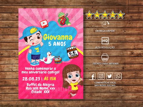 Convite Digital Gi Luccas Neto Elo7 Produtos Especiais