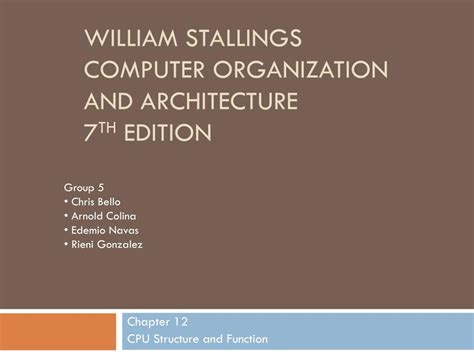 Ppt William Stallings Computer Organization And Architecture 7 Th Edition Powerpoint