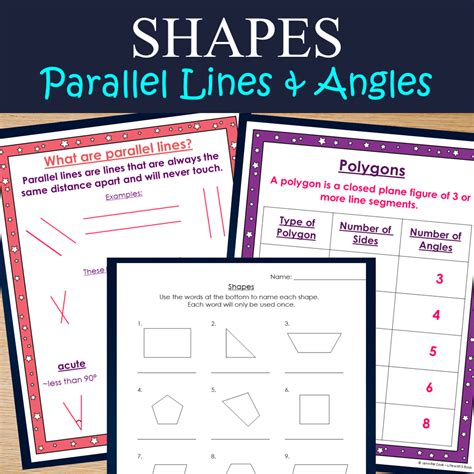 3rd Grade Classifying Quadrilateralspolygons Anchor Chart Posters