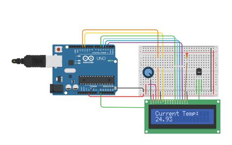 Circuit Design Temperature Sensor Lcd Arduino Interfacing Tinkercad