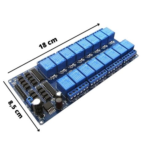 Placa Modulo Rele 16 Canais 12V Para Automação em Arduinos em Promoção na Americanas