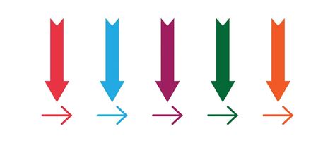 Arrow Icon Set Various Colourful Arrow Icon Set Isolated On White