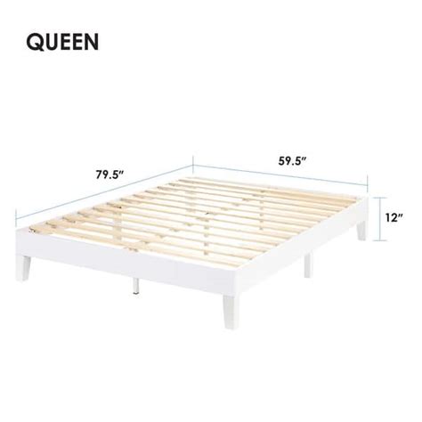 Grand Solid Wood 12 Inch Platform Bed Frame By Crown Comfort Bed Bath