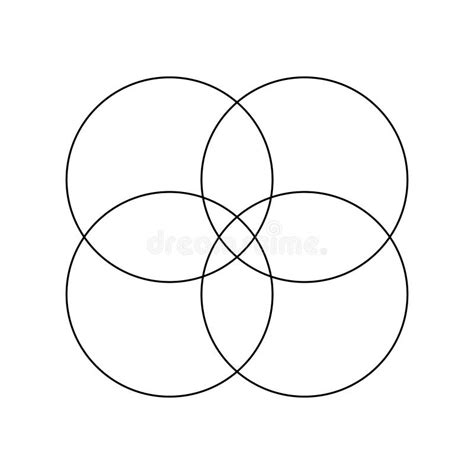 Intersection Of Four Sets Euler Diagram Stock Vector Illustration Of