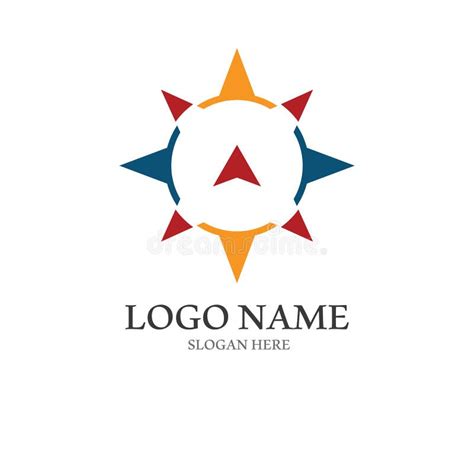 Compass Logo And Symbol With Vector Concept Illustration Template Stock Vector Illustration Of