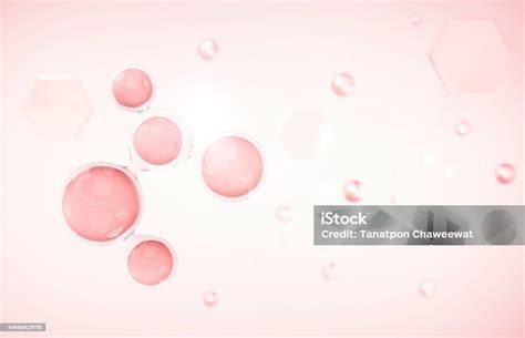 화장품 에센스 분자 콜라겐 비타민 또는 세럼 드롭 워터 모이스처 라이저 물 배경에 액체 분자 화학 구조 화장품 파워 트리트먼트 천연 제품 3d 렌더링 3차원 형태에 대한