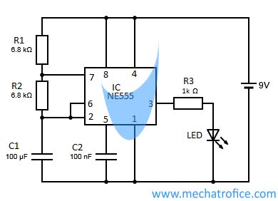 LED Flasher Circuits Using 555 Timer IC