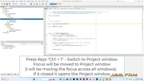 Apache Netbeans Ide 21 Tutorial Short Cut Key Ctrl 1 Switch To Project Window Youtube